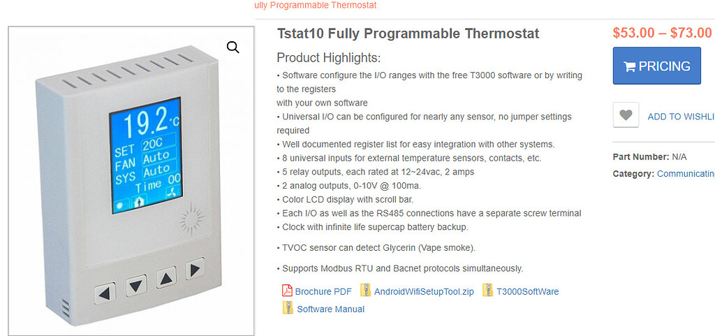 Tstat10 Programmable Thermostat - Tstat10 - Temco Controls Forum